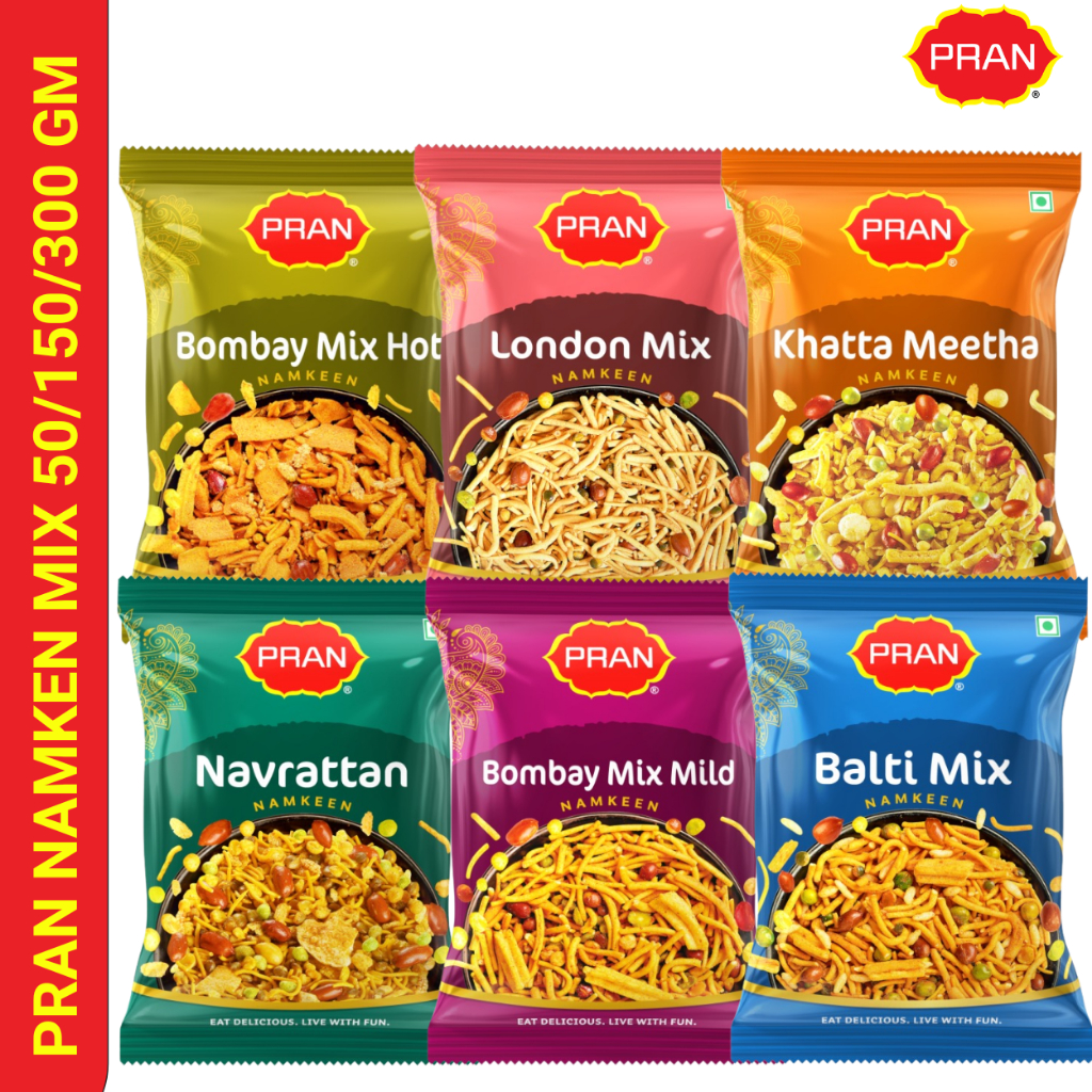 PRAN NAMKEEN MIX BOMBAY HOT/LONDON MIX/KHATTA METHA /NAVARATAN/BOMBAY ...