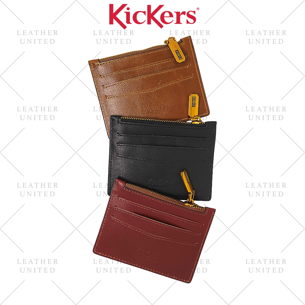 Kickers Genuine Top Grain Leather Mini Card Holder With Zip – Unisex ...