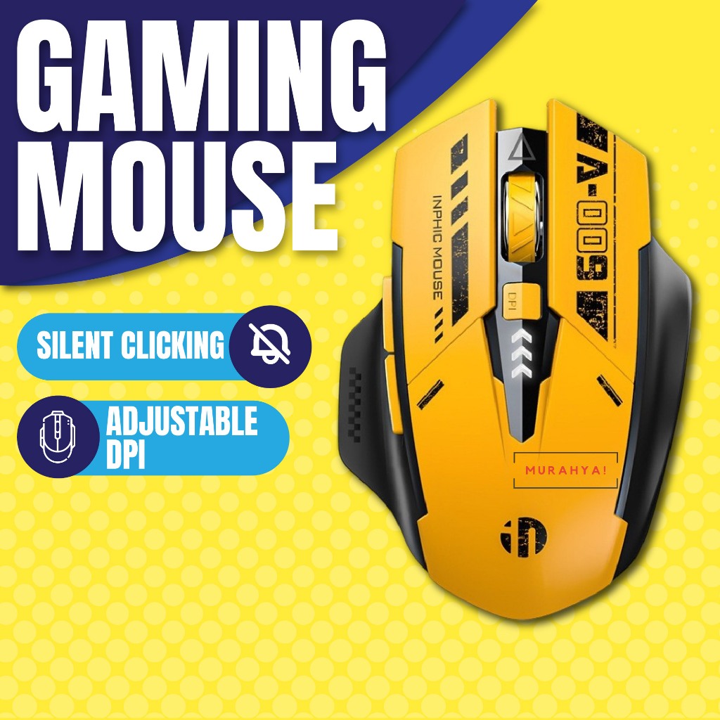 Inphic W6 Wired Mouse Rechargeable 2.4GHz, Multi-Mode Mouse Tertikus ...
