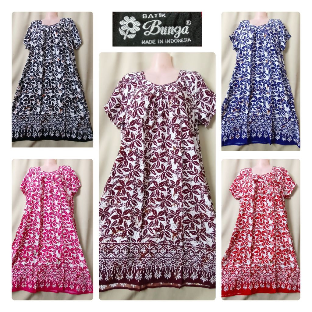 B2 (Size 2XL) (Bunga) Baju Tidur Batik/Baju Batik | Batik Night Dress ...