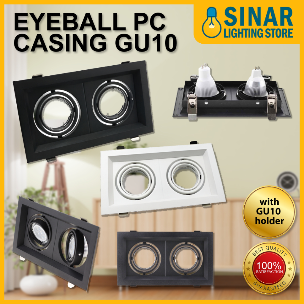 LED Eyeball Recessed GU10 Casing Fitting PC Black & White Ceiling ...