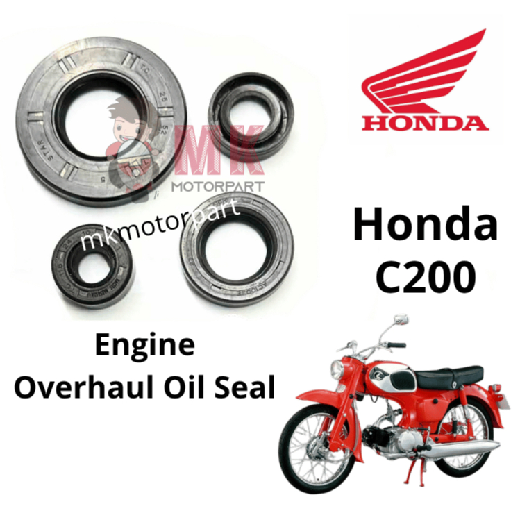 Honda C200 Cub Engine Overhaul Oil Seal Complete Set | Shopee Malaysia