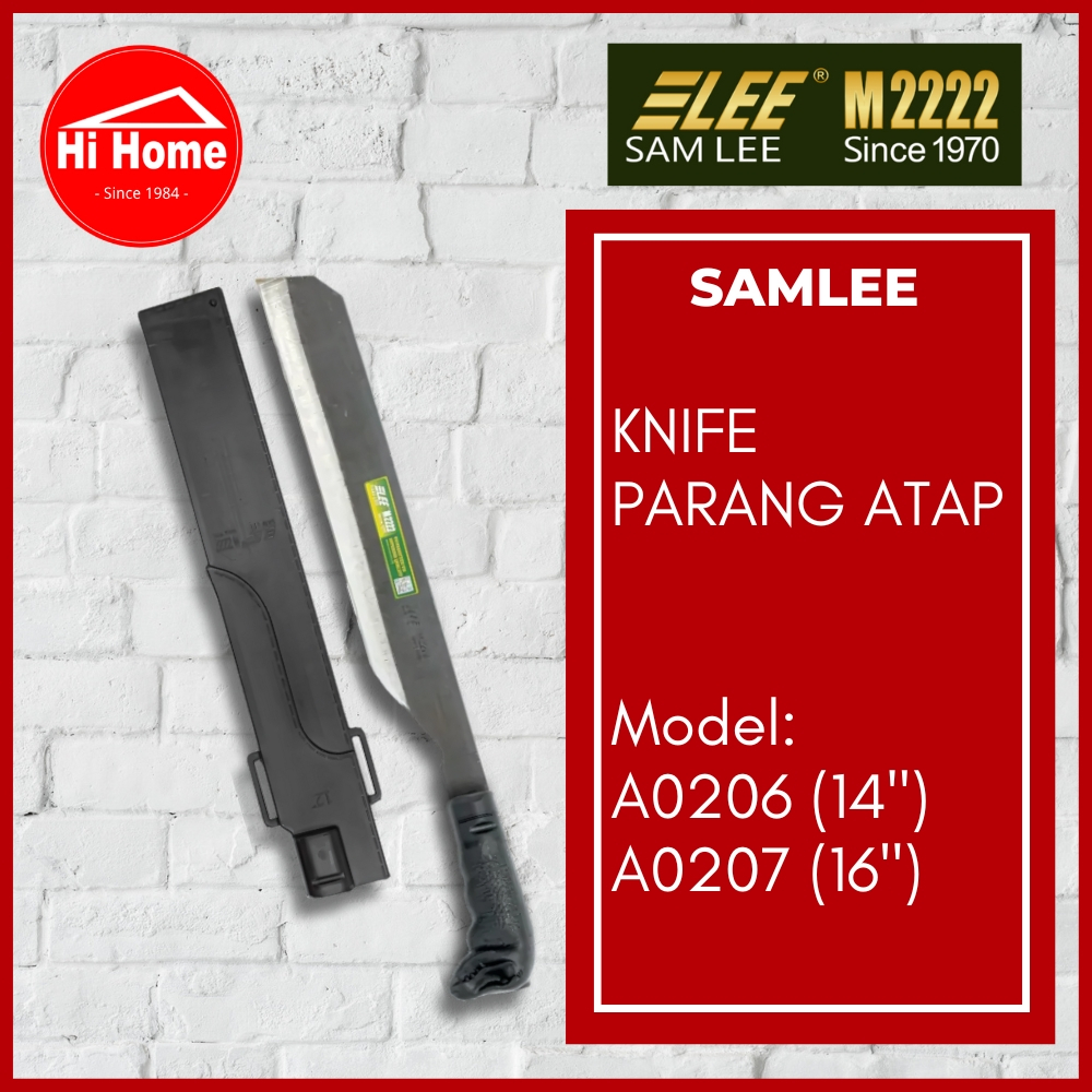 SAMLEE 14" 16" WOOD BAMBOO TREE CLEARING COCONUT CHOPPING ATTAP KNIFE Pisau Attap Kebun ALAT ...