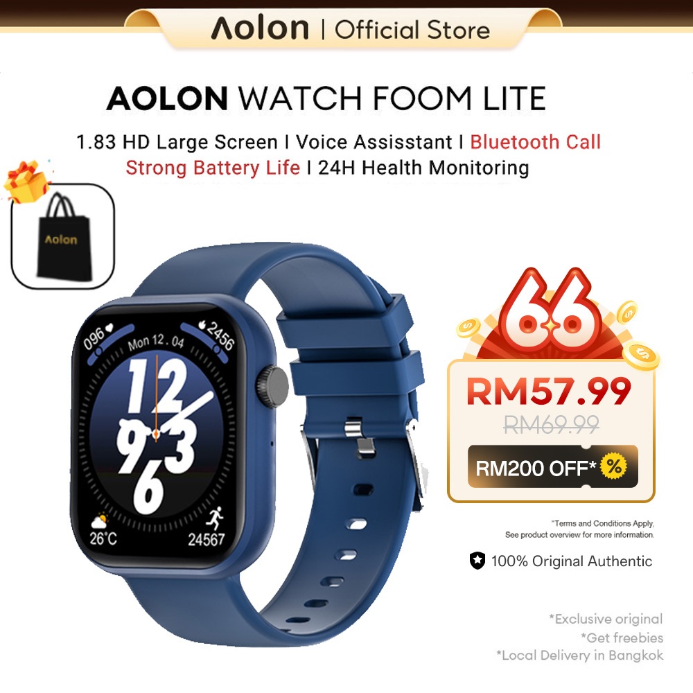 Huafit＆Aolon Foom Lite Smart Watch Bluetooth Call HD Large Screen IP67 ...