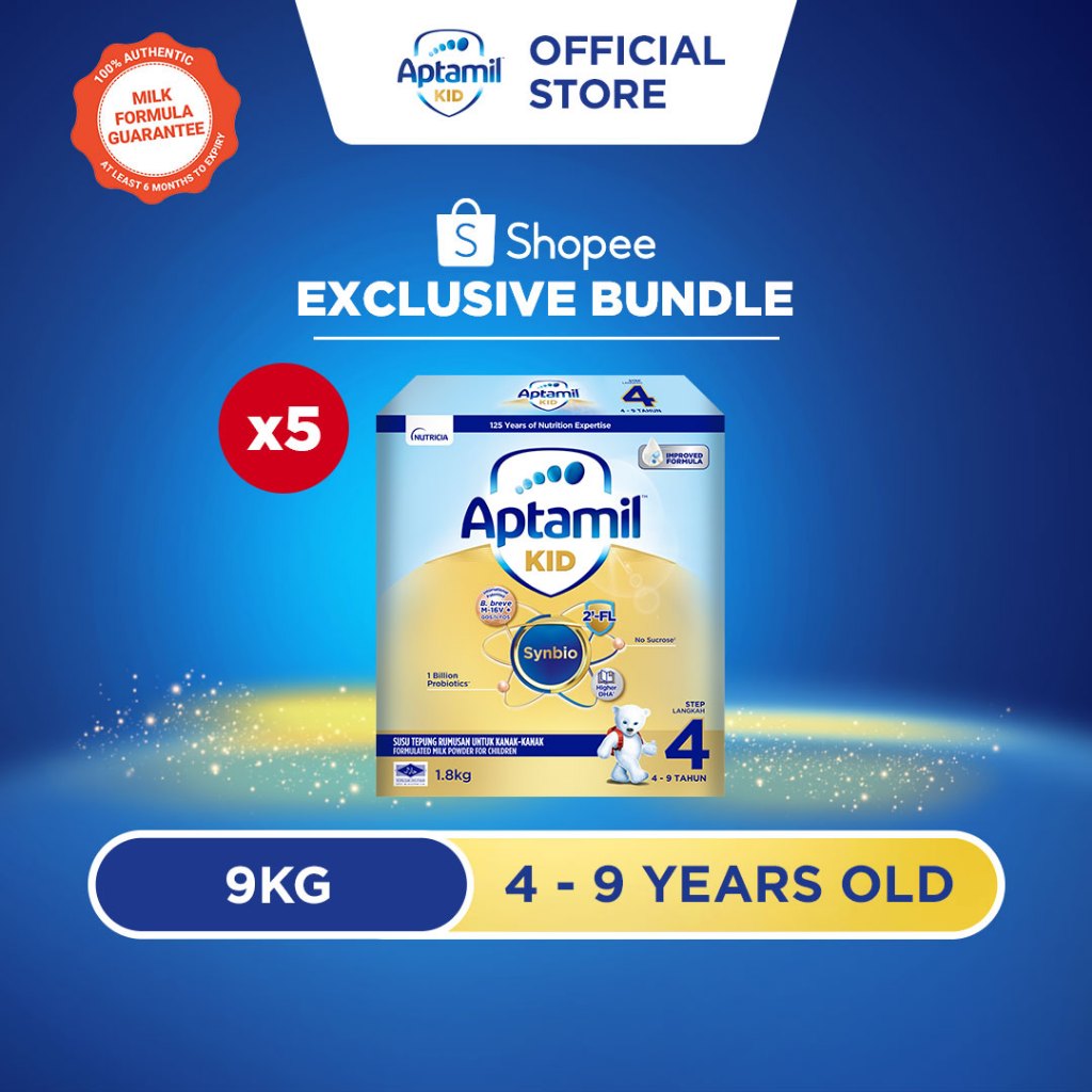 [SHOPEE EXCLUSIVE] Aptamil KID Step 4 Growing Up Formula 4-9 Years (9kg ...