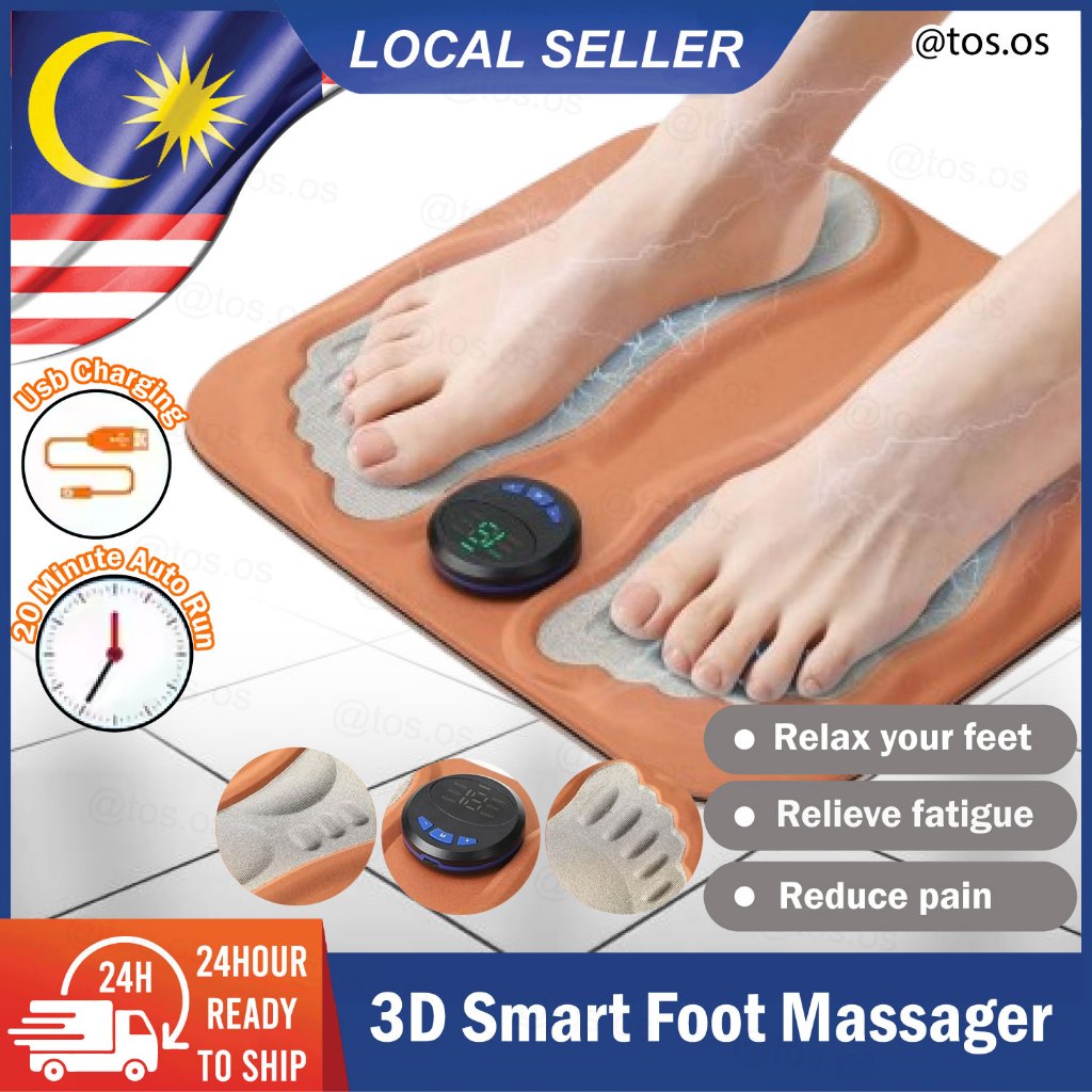 EMS 3D Smart Foot Massage Muscle Stimulator Pad Feet Massager 6 Modes ...