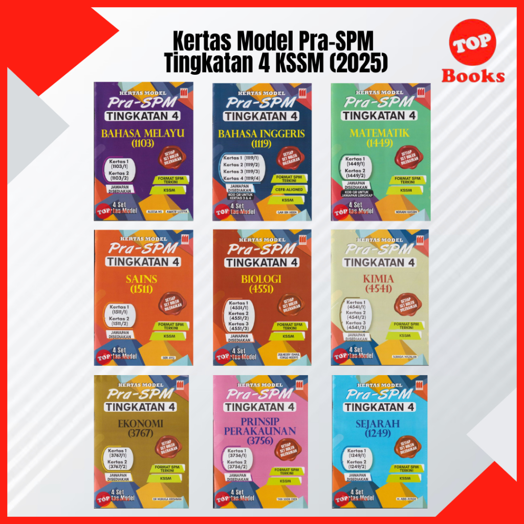 [TOPBOOKS Vision] Buku Latihan : Kertas Model Pra-SPM Tingkatan 4 KSSM (2025) | Shopee Malaysia