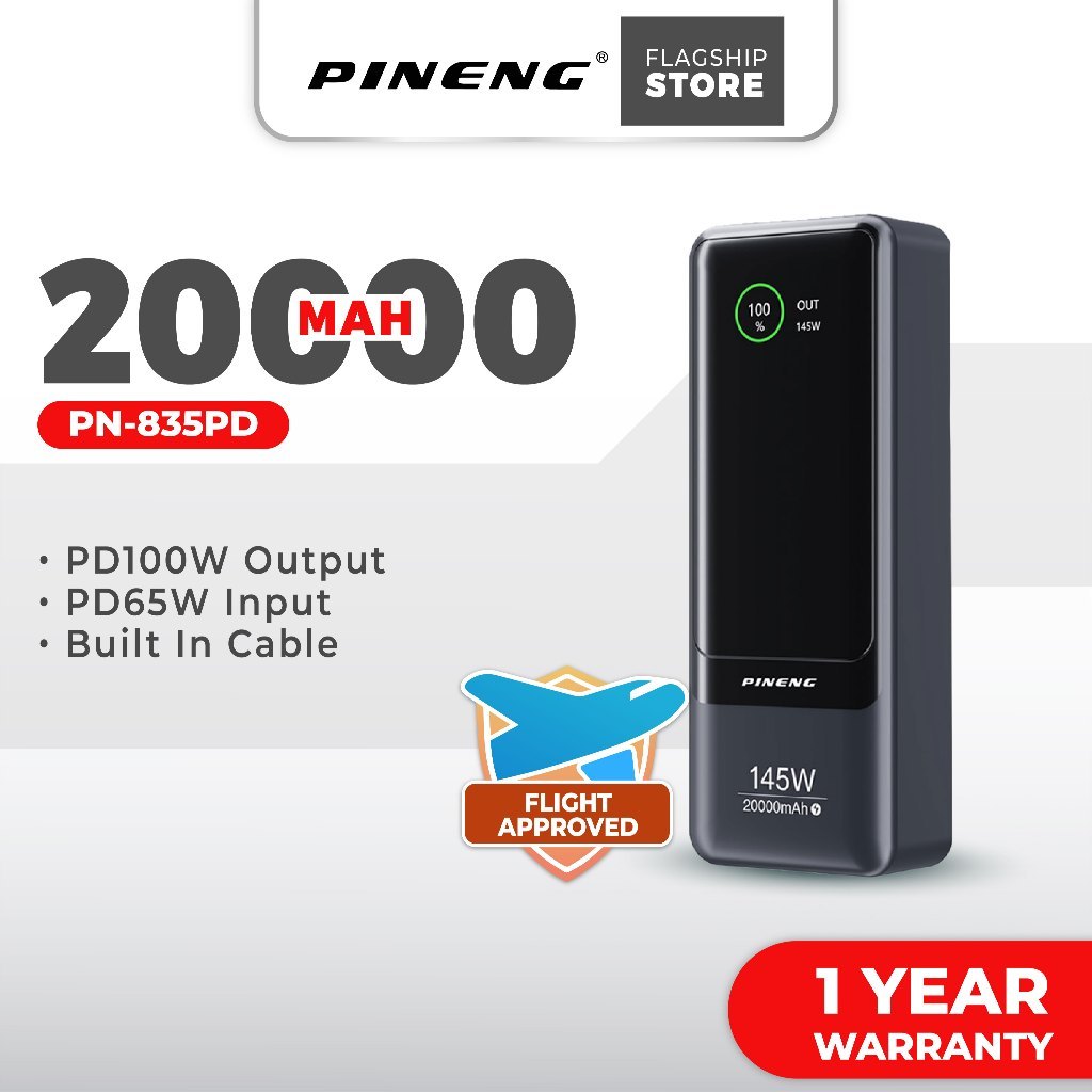 [NEW] Pineng PN-835 PD145W Powerbank 20000mAh Fast Charging Built-in ...