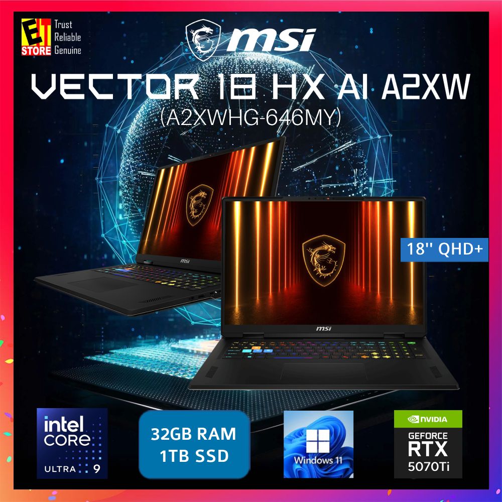 MSI Vector 18 HX AI A2XWHG-646MY (Intel Core Ultra 9 275HX/32GB/1TB SSD ...