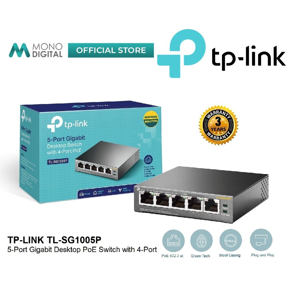 TP-LINK TL-SG1005P 5-PORT / TL-SG1008P 8-PORT GIGABIT DESKTOP POE SWITCH WITH 4-PORT, TRANSFER ...