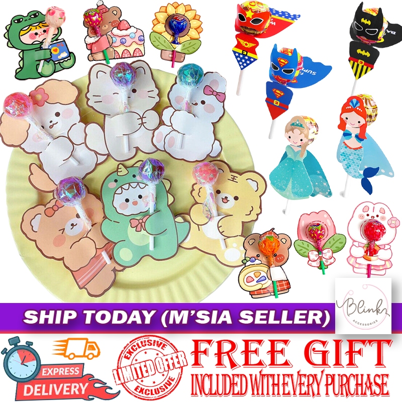 [Blink] 棒棒糖卡纸 Candy Card Lollipop Holder Candy Decoration Card Birthday ...