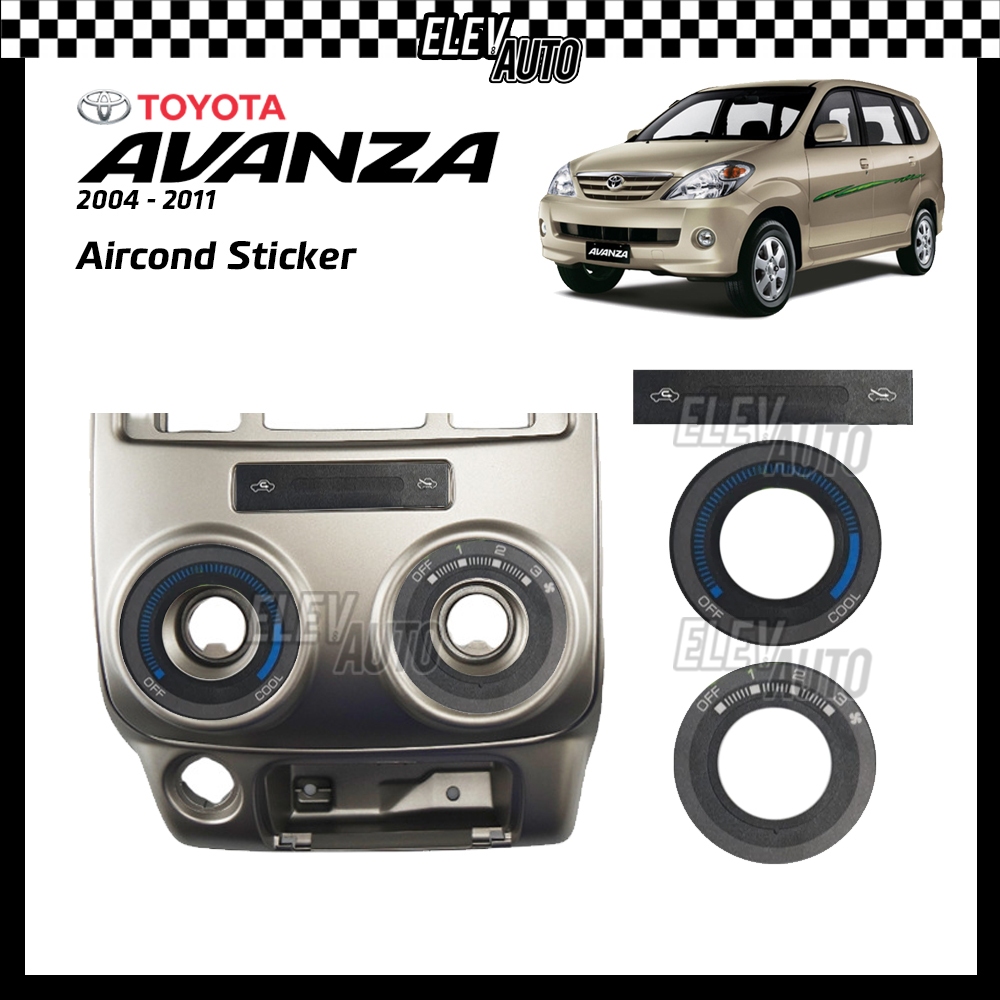Toyota Avanza 2004 - 2011 Air-Cond Aircond Sticker for 9 Inch Android ...