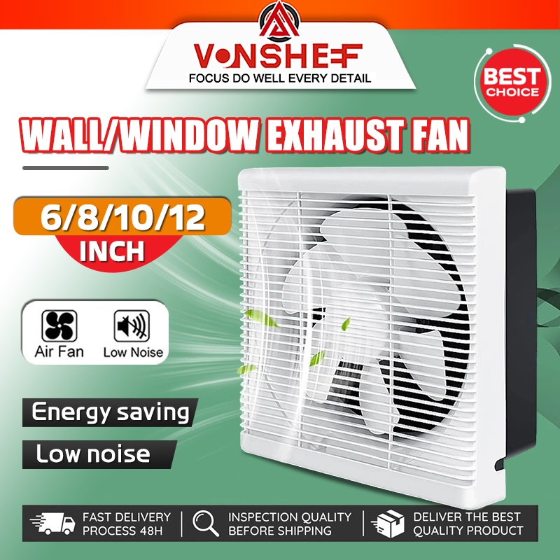 Wall/Window Exhaust Fan 6/8/10/12 inch Wall Type exzos fan Household ...