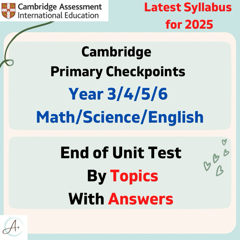 Year 3/4/5/6 Math Science English Cambridge Primary Topical Test Papers ...
