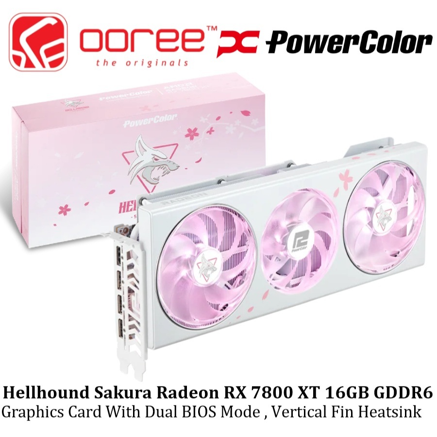 POWERCOLOR HELLHOUND SAKURA AMD RADEON RX 7800 XT 16GB GDDR6 256BIT ...