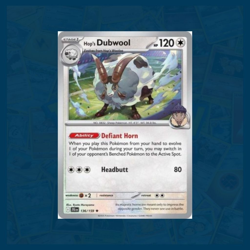 Hop's Dubwool (136/159) Rare | Journey Together | Pokemon TCG Card ...
