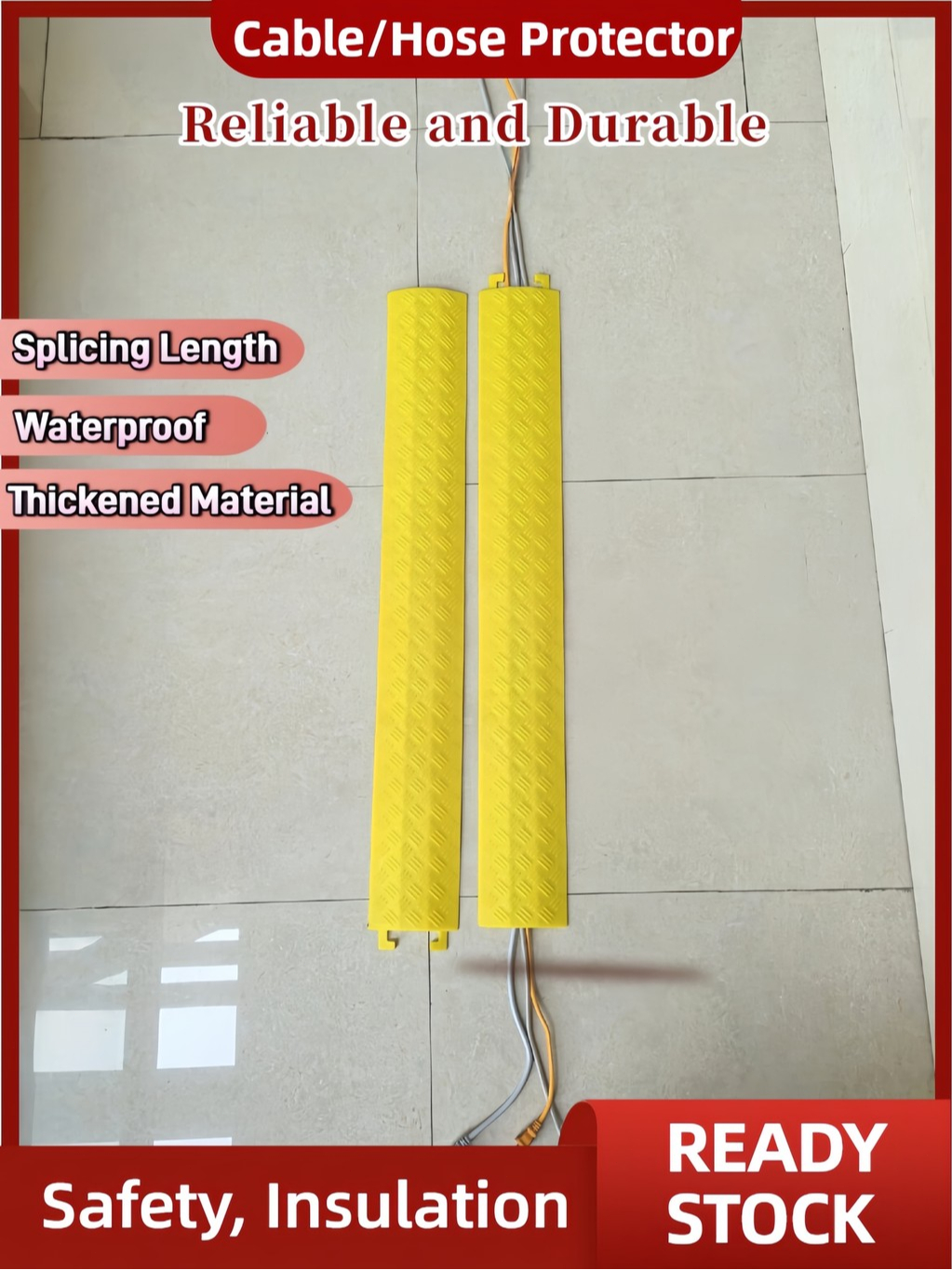 Floor Cord Cable Wire Cover Protector PVC Drop Over Cable Hide Ramp ...