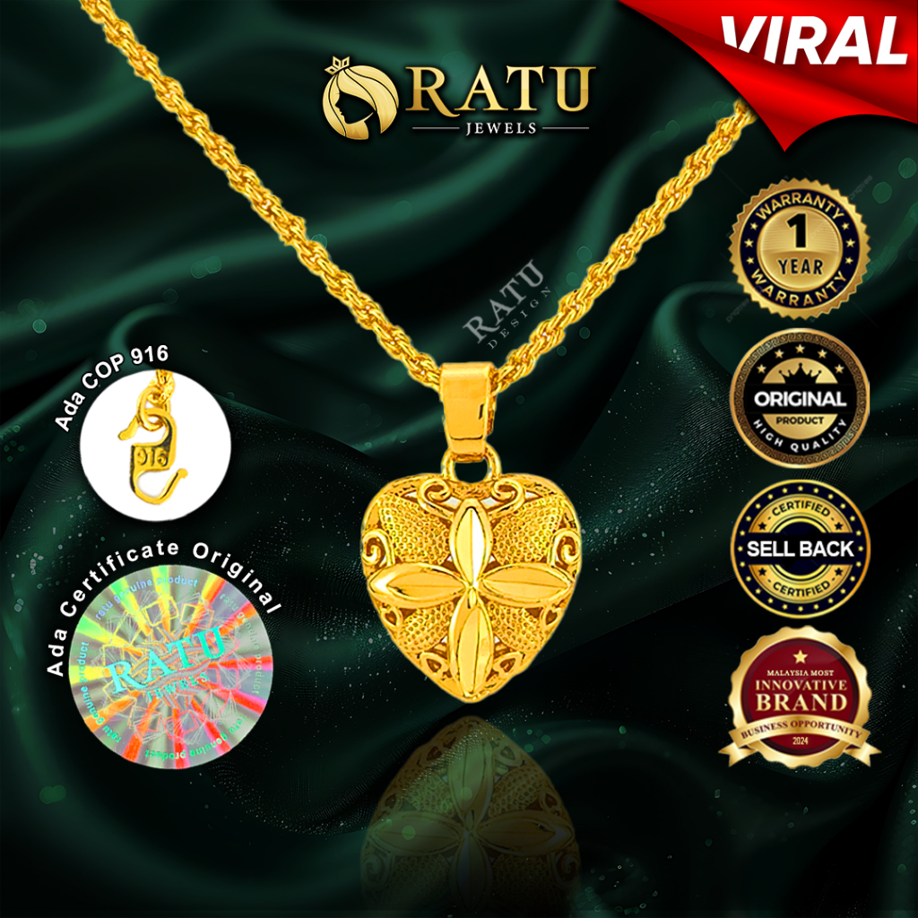 Rantai Leher (7.86g) Emas RATU STAR LOVE 50cm Daily Wear Plated ...