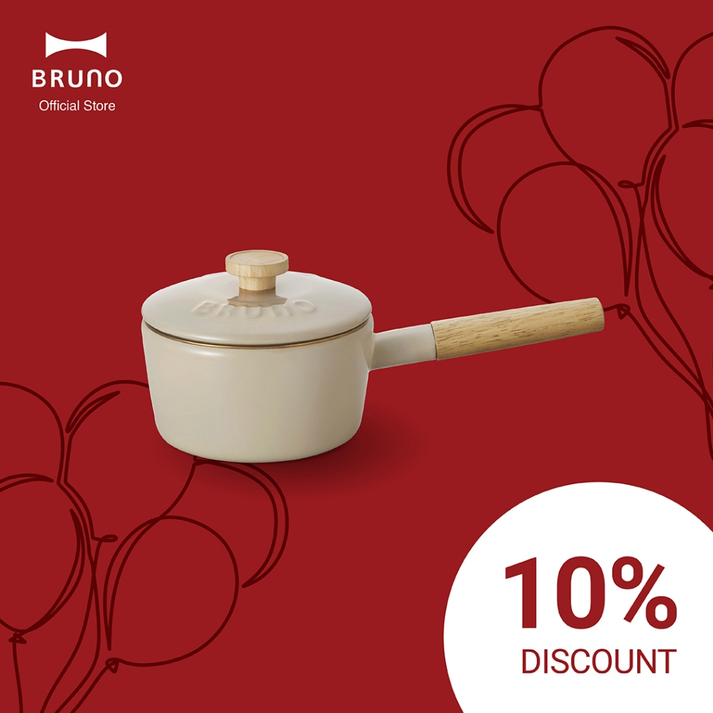 (Anniversary Deals) Bruno Induction Enamel Coated Steel Sauce Pan w ...