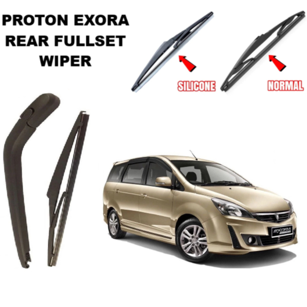 Proton Exora Rear Wiper Full Set Wiper Blade With Arm Silicone Rubber Wiper Belakang Kereta ...