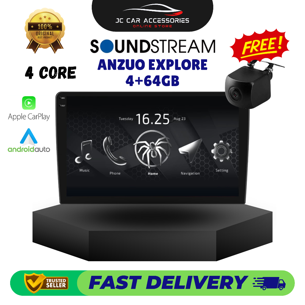 SOUNDSTREAM 4+64GB Anzuo Explore Android Player With Apple Carplay ...