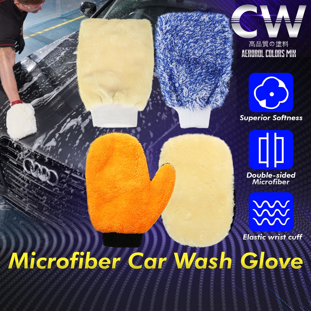 Car Wash Wool Hand Glove Polishing Wool Glove Car Wash Mitt Hand ...