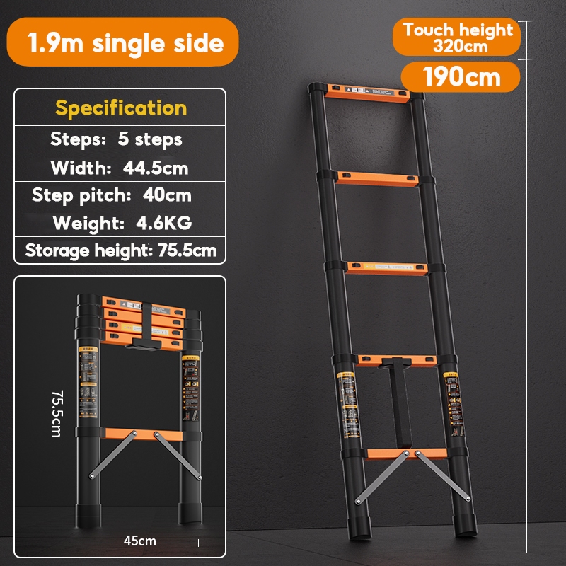 Telescopic Ladder Foldable Heavy Duty Tangga Lipat Aluminium ...