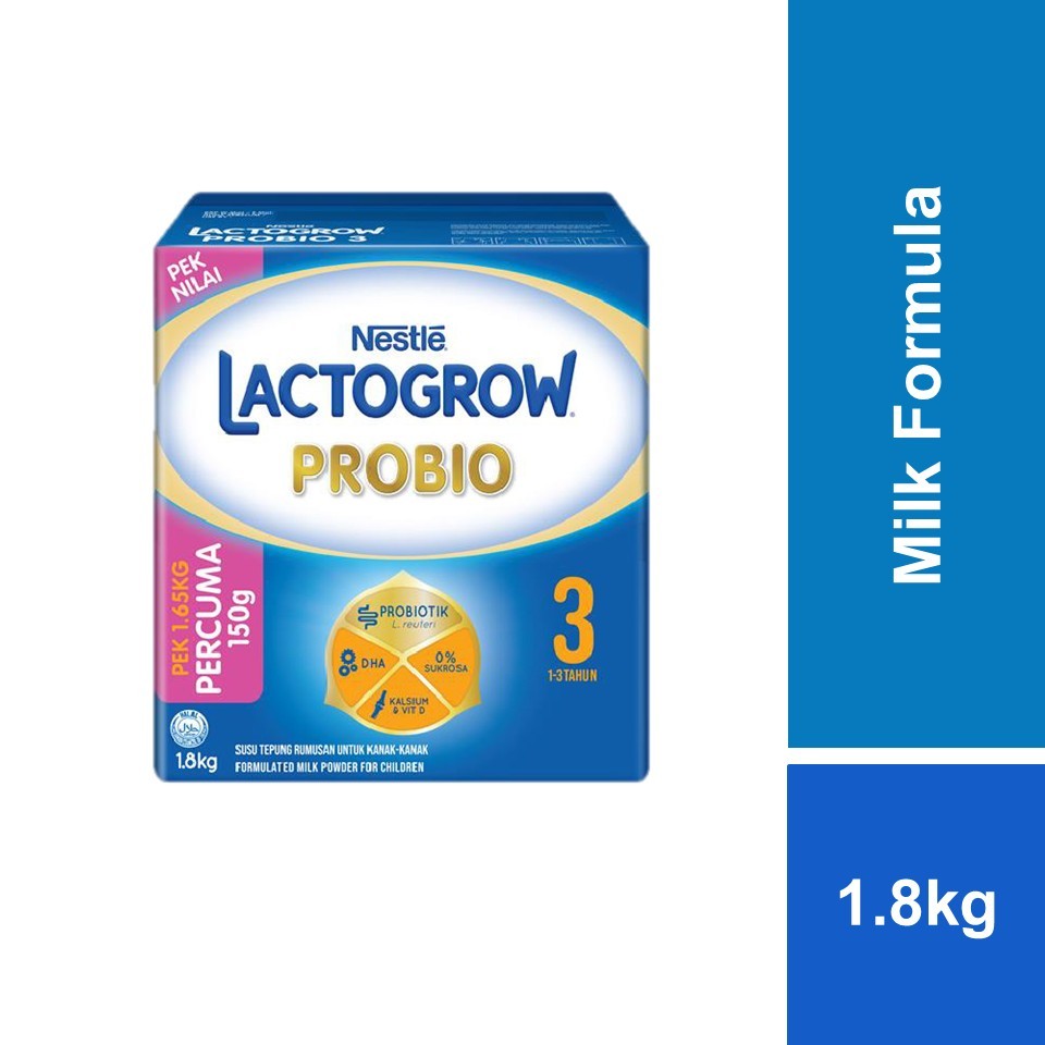 Nestle Lactogrow Probio 3 Milk Powder (1.65kg FOC 150g) | Shopee Malaysia