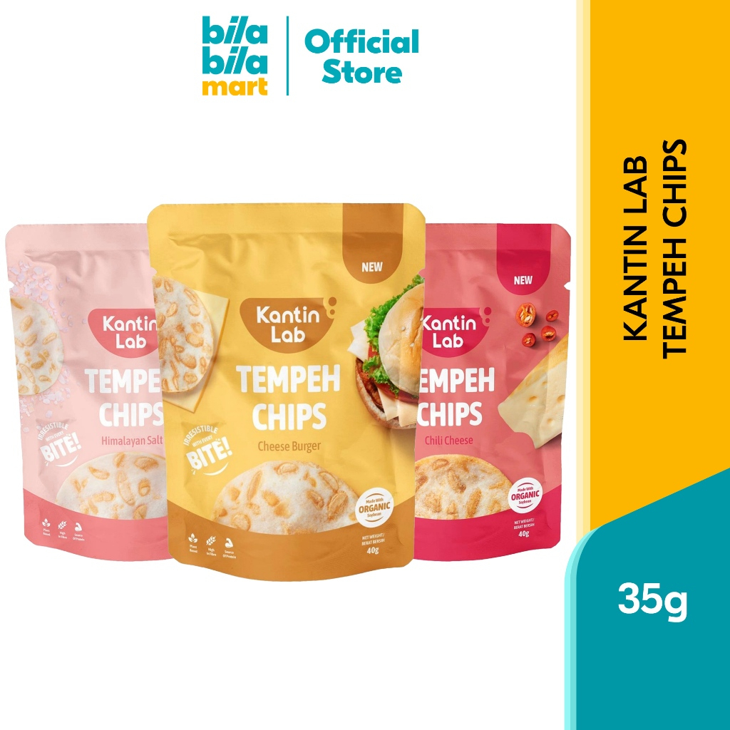 KANTIN LAB Tempeh Chips 35g (Himalayan Salt, Cheese Burger, Chili ...