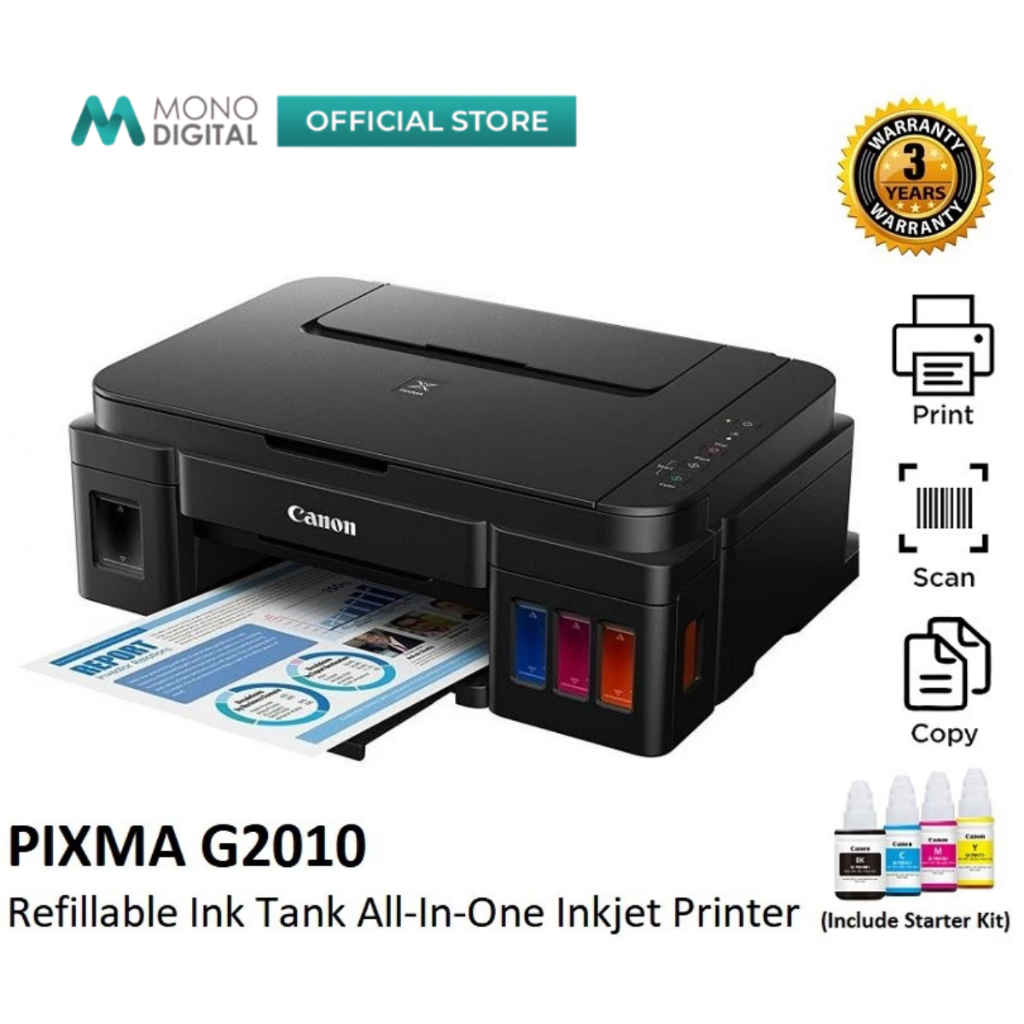 CANON PIXMA G2010 / PIXMA G2020 REFILLABLE INK TANK ALL IN ONE INKJET PRINTER SUPPORT BORDELESS ...