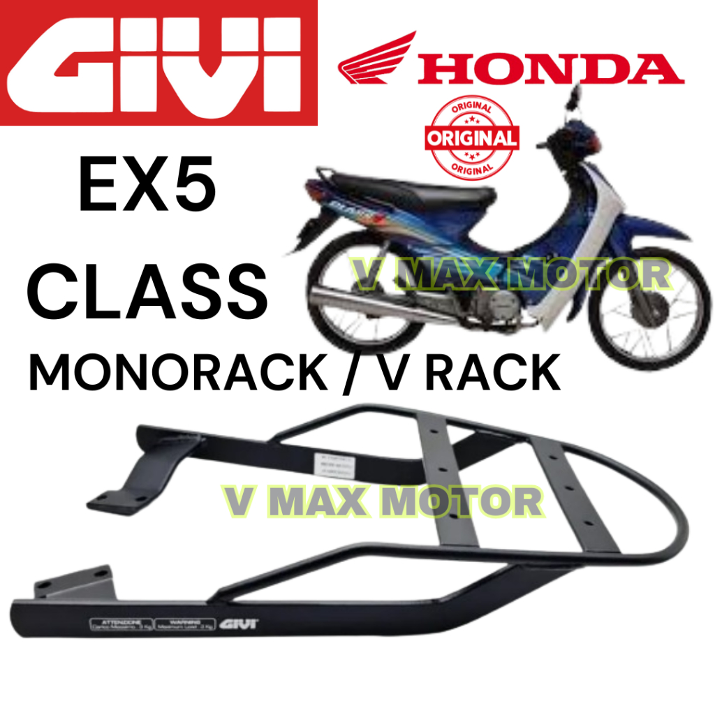 Honda EX5 Class Monorack 100% Original GIVI V RACK / Box Kaki / Tapak ...