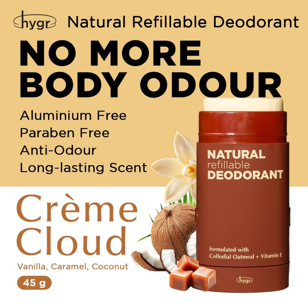 hygr Natural Refillable Deodorant Stick - Creme Cloud (40g) | Shopee ...