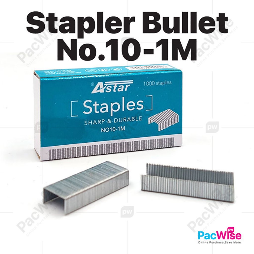 Stapler Bullet No.10-1M/Astar/Peluru Pengokot/Staples/Sharp/Durable (1 ...