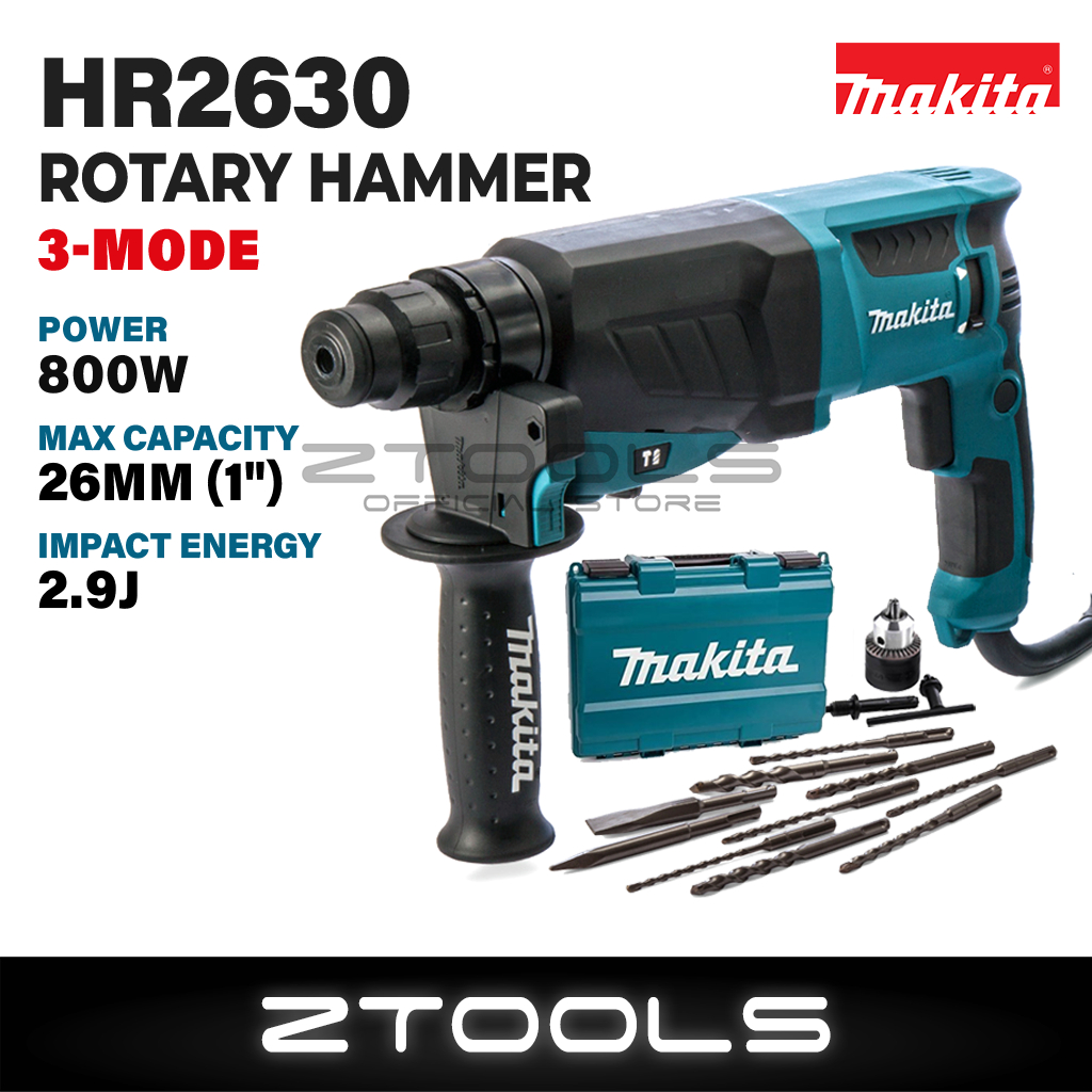 MAKITA HR2630 Rotary Hammer Drill 800W (3-Mode) SDS Concrete Driver ...