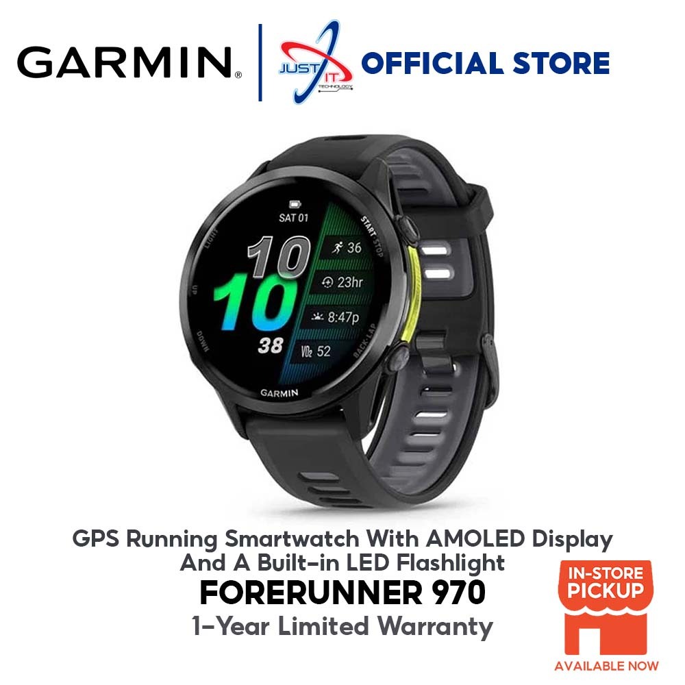 GARMIN FORERUNNER 970 GPS RUNNING SMARTWATCH WITH AMOLED DISPLAY AND A ...