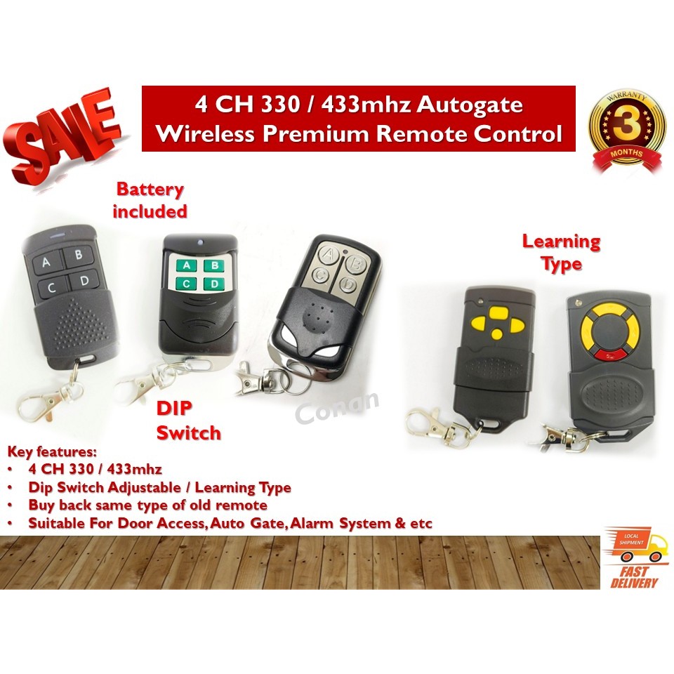 4 Channel 330Mhz / 433Mhz Remote Control - Autogate Door Wireless ...