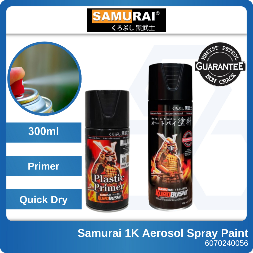 Samurai Putty Clear Anti Rust Primer 1K Aerosol Spray Paint Grey Red ...