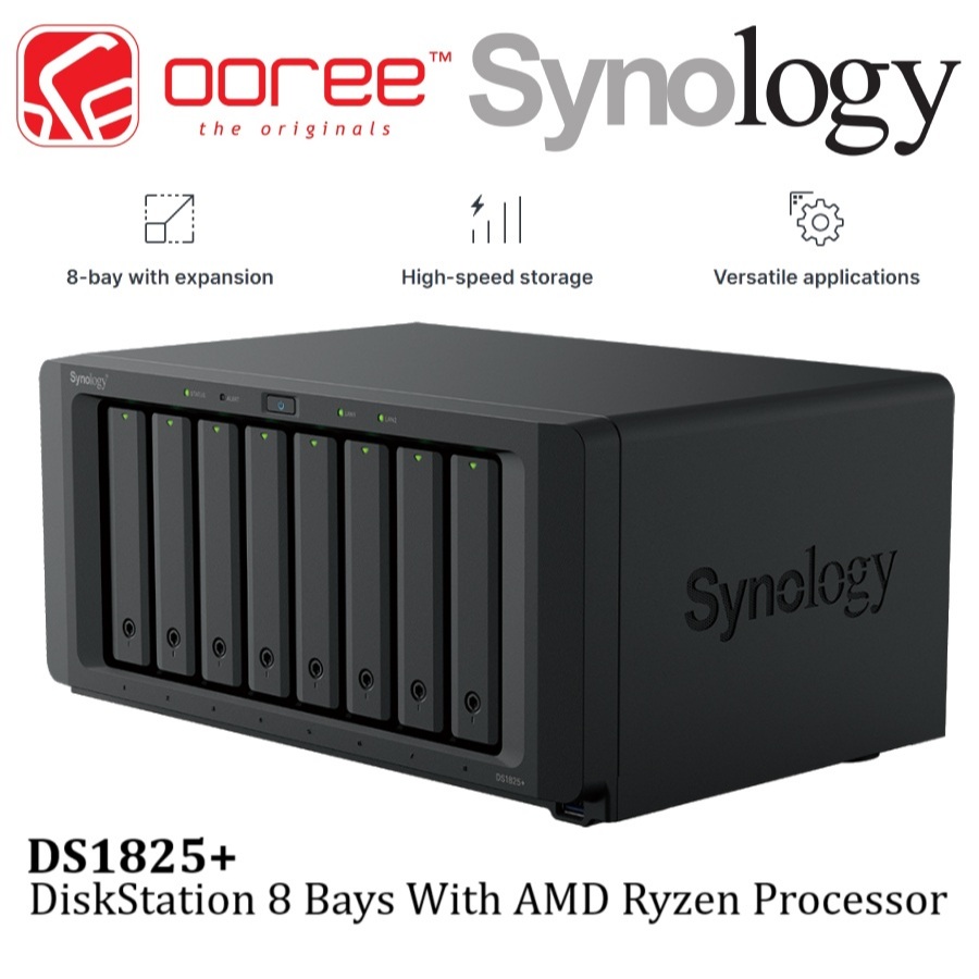 SYNOLOGY DS1825+ NAS DISKSTATION 8 BAYS WITH 2 BUILT-IN 2.5GbE PORTS ...