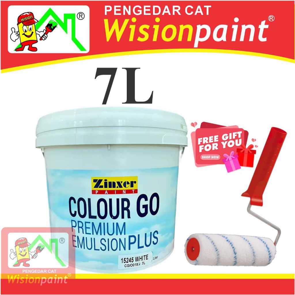 7 Liter ( ZINXER Colour GO ) Interior Acrylic Emulsion Paint Wall ...