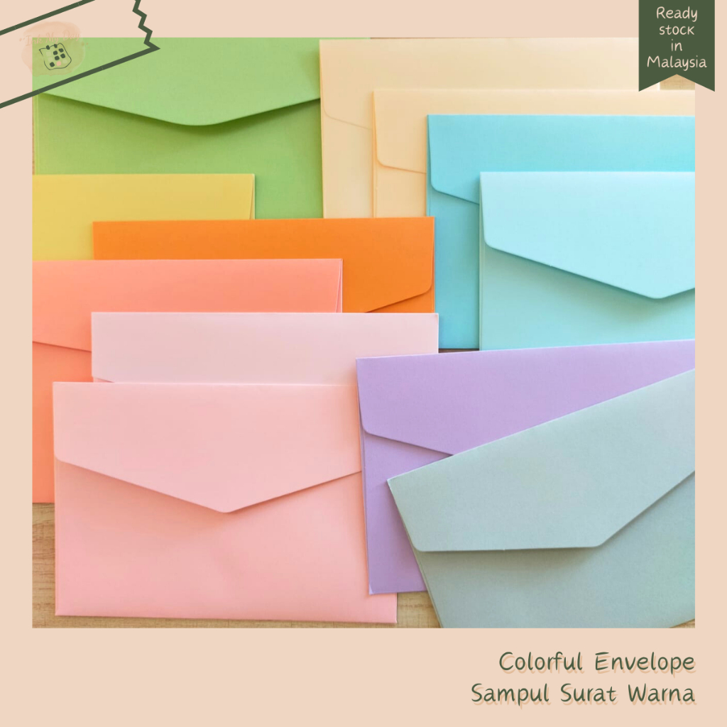 Colorful Envelope 16 x 11cm Sampul Surat Warna Pastel Soft Solid ...
