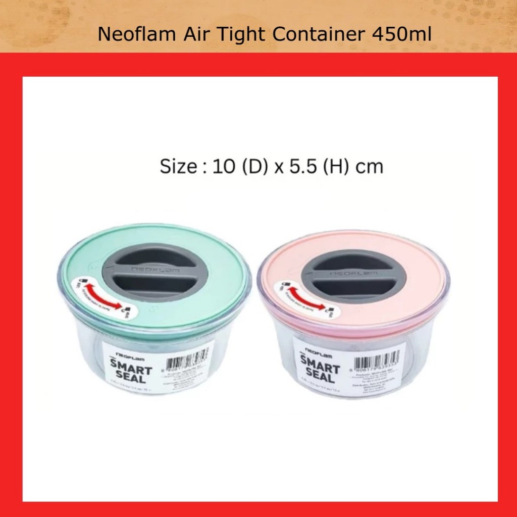 Neoflam smart seal transparent portable airtight container BPA free ...