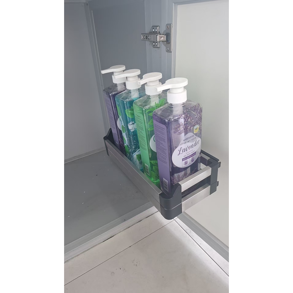 Kitchen Pull out bottle rack (Rak Botol Dapur Tarik)/ RAK RAIL KICAP ...
