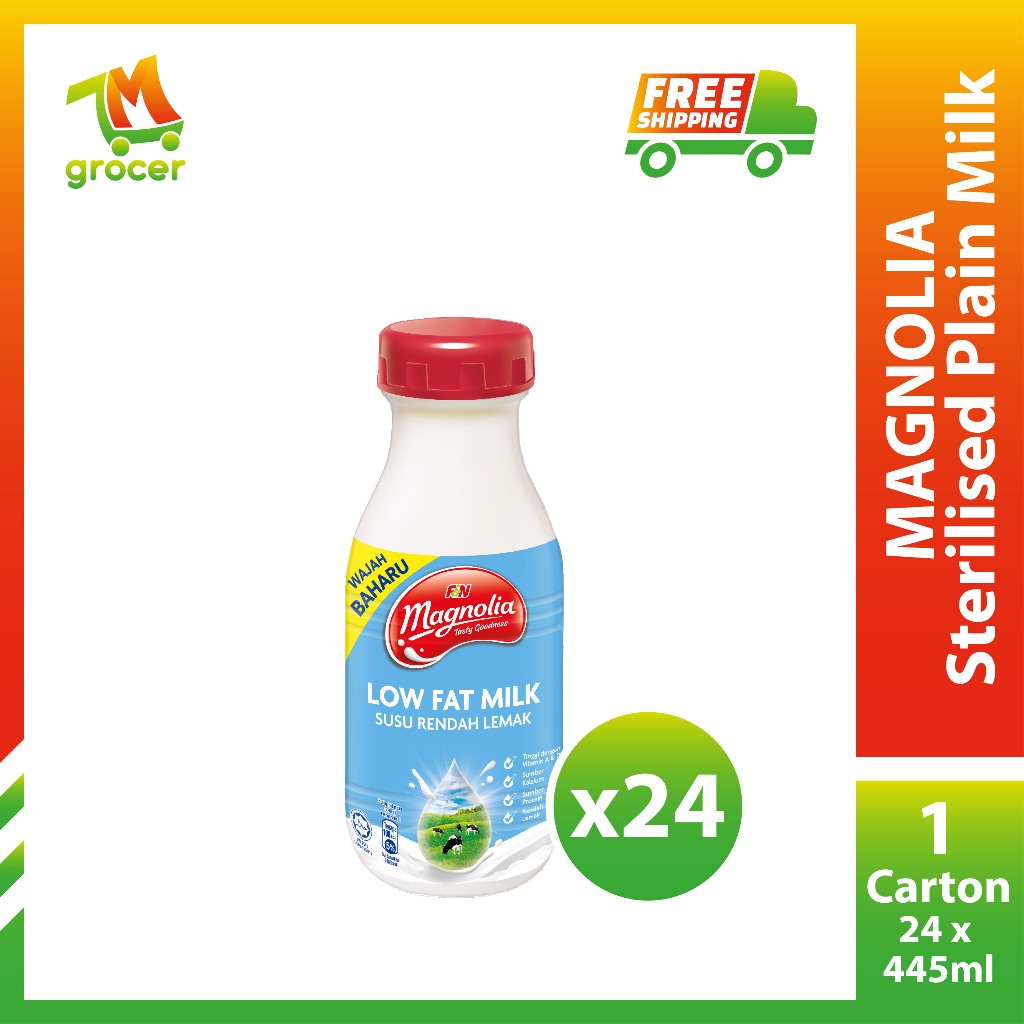 Magnolia Susu Rendah Lemak Steril 445ML X 24 | Shopee Malaysia