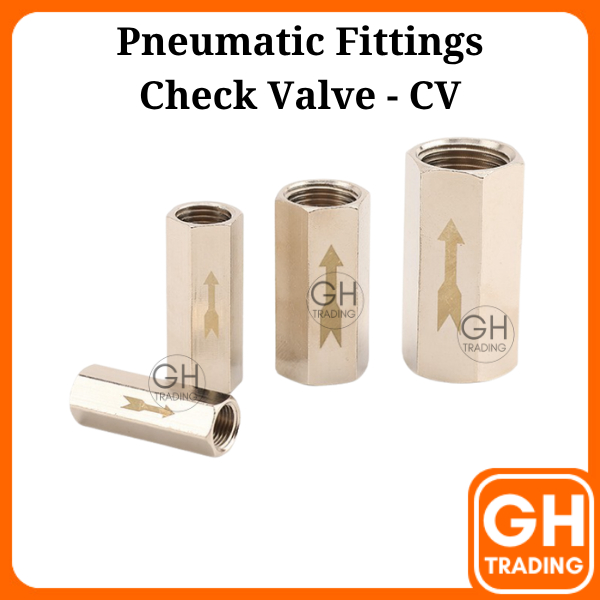 Pneumatic Fitting Air Hose Connector CV Check Valve One Way Valve ...