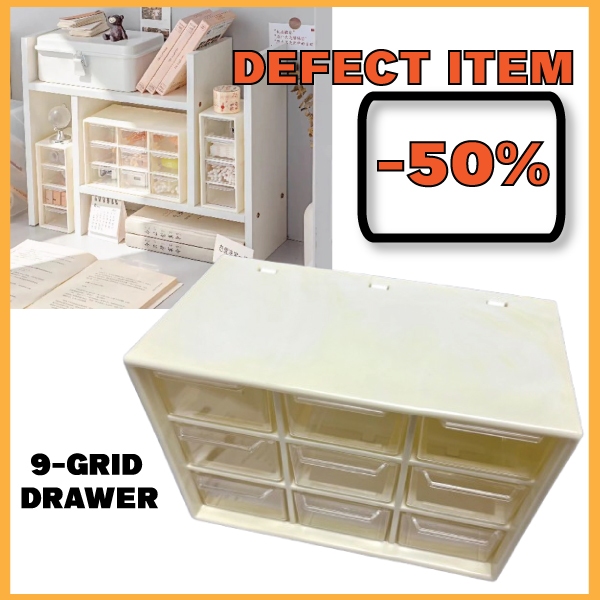 [DEFECTIVE PRODUCT/ REJECT ITEM] (LELONG) 9-grid drawer transparent ...