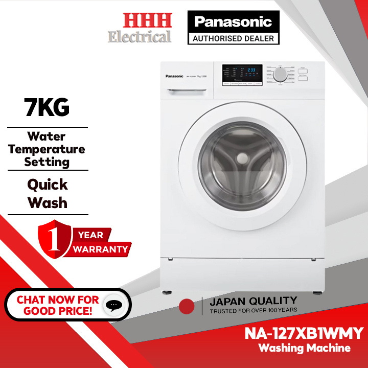Panasonic 7kg Front Load Washer NA-127XB1WMY Mesin Basuh with Multiple Water Temperature Setting ...