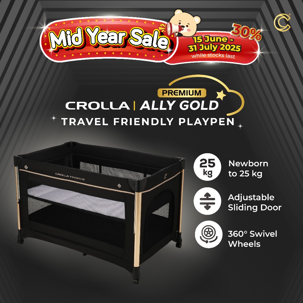 Crolla Premium - Ally Gold (Travel Friendly Playpen) | Shopee Malaysia