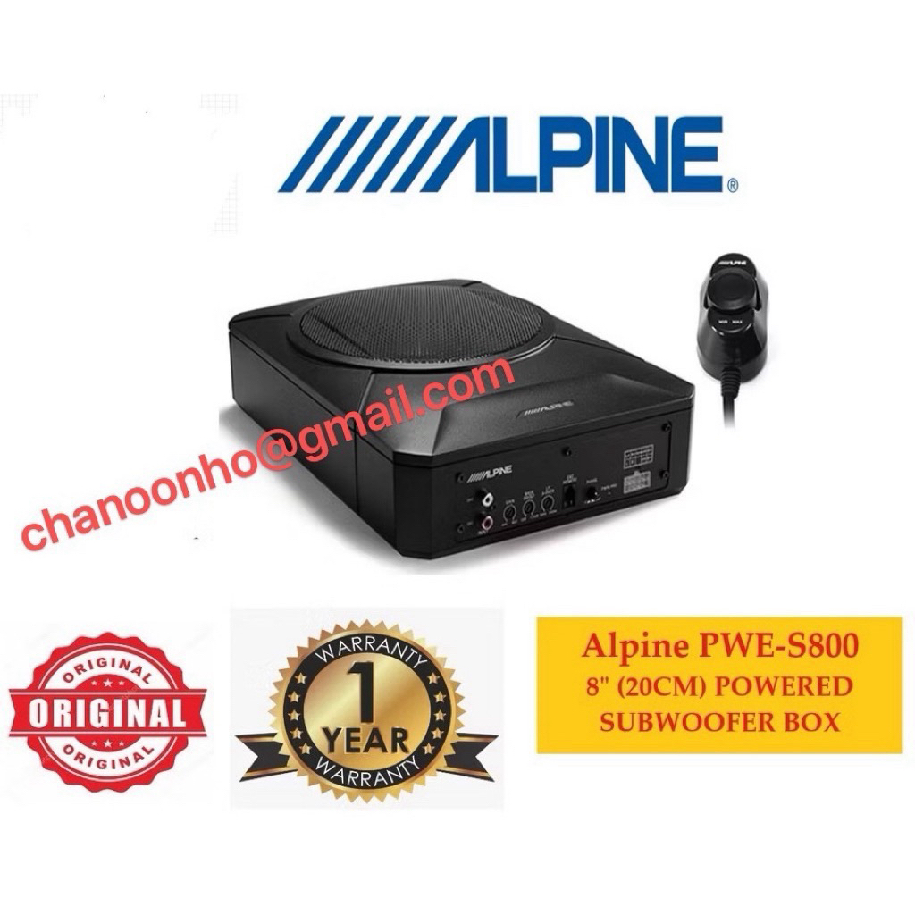 Alpine 8" Active Car Underseat Subwoofer Slim & Compact Active Sub ...
