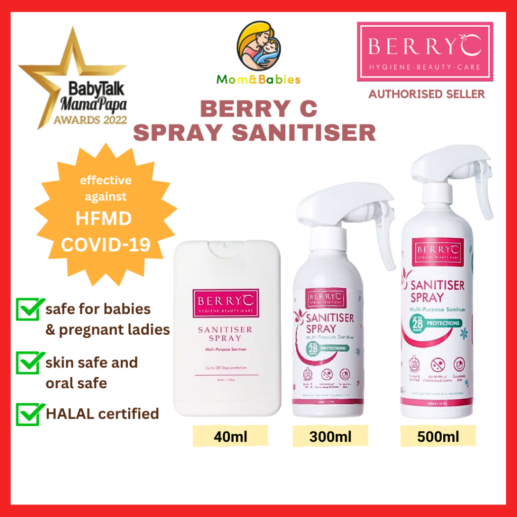 BerryC Sanitizer Spray Alcohol-Free l Baby Kids Hand Spray Sanitiser l ...