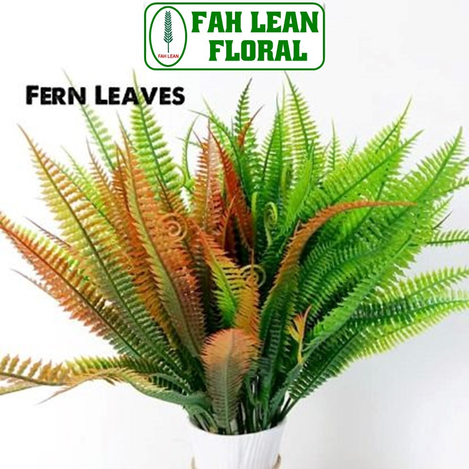 Artificial Fern Leaf 40cm / Rumah Daun Hiasan Boston Fern Plant / Hand ...